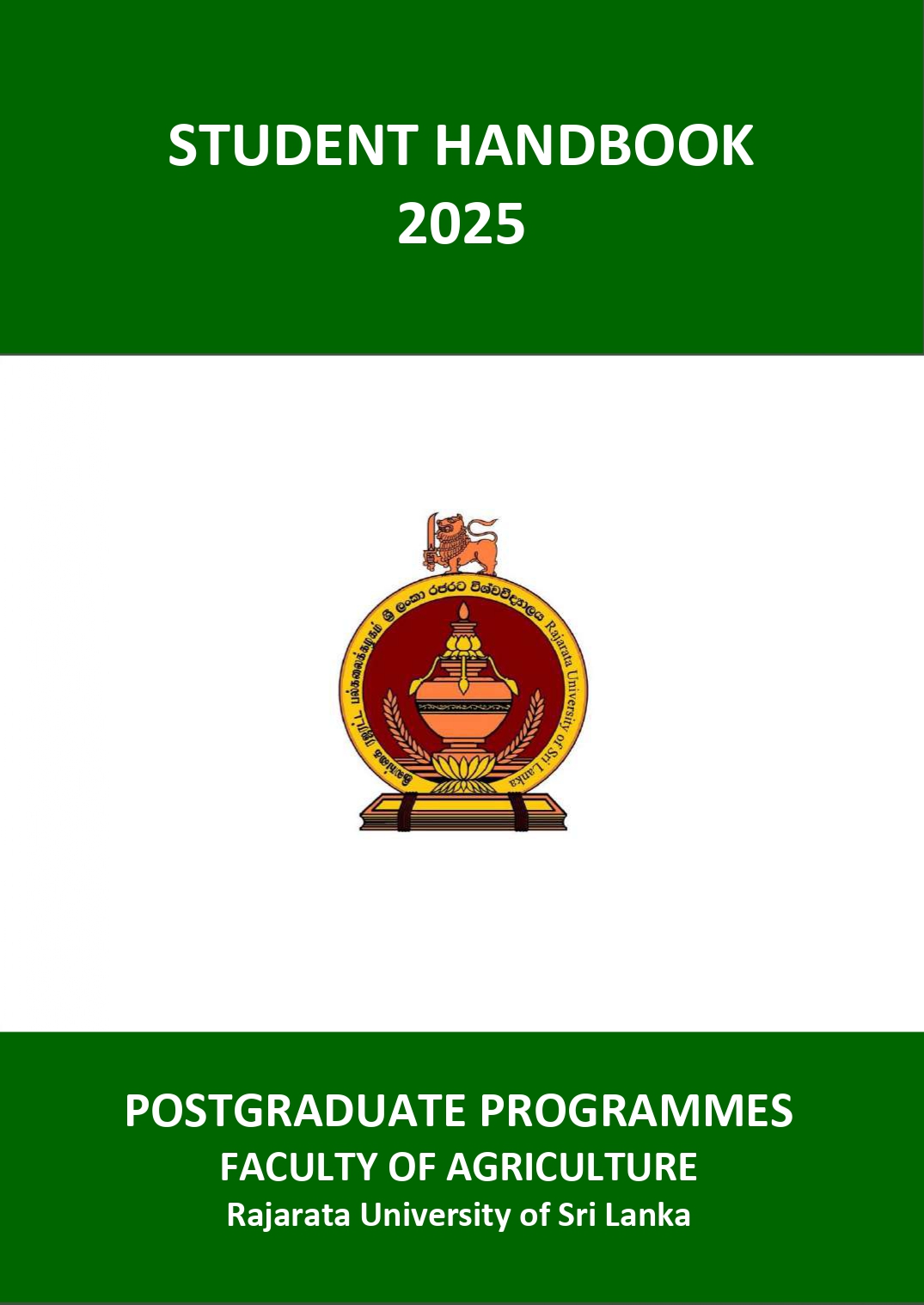 Downloads - Postgraduate Programmes, Faculty of Agriculture, Rajarata ...