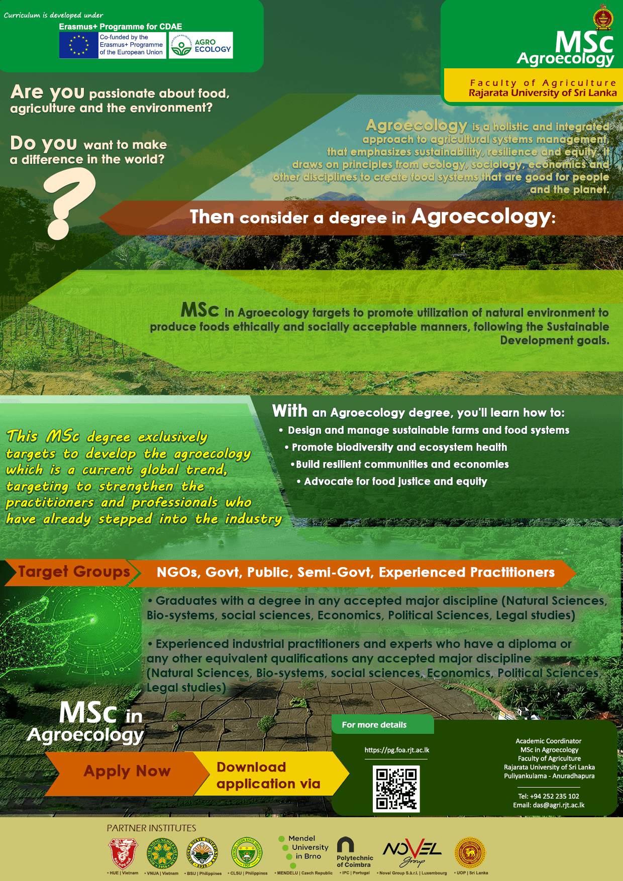 Master of Science in Agroecology - Postgraduate Programmes, Faculty of ...